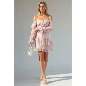 SHEIN | Dresses | Pink Floral Y2k Style Ruffle Mini Dress Size Large ...